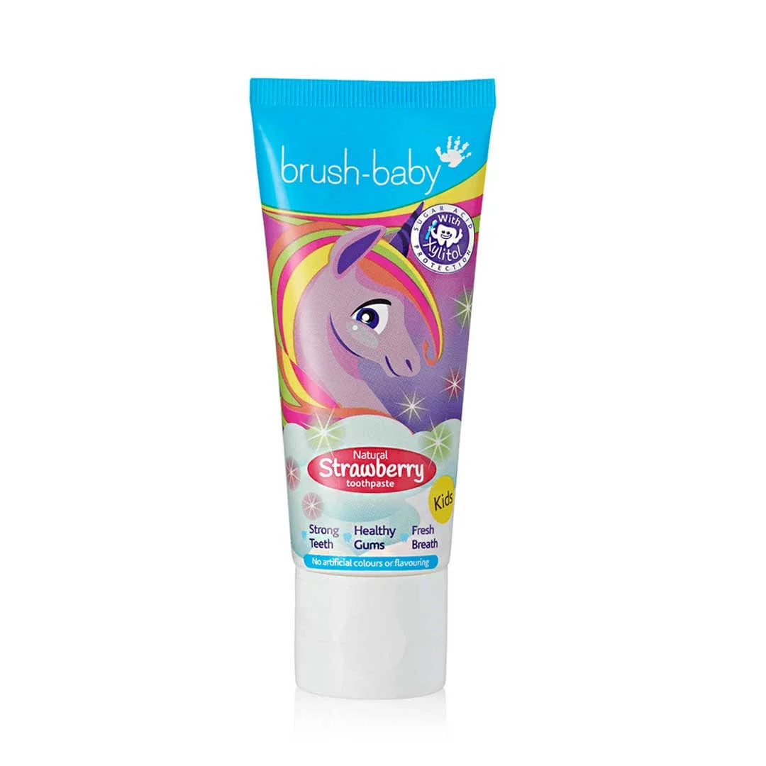 Natural Strawberry Toothpaste | Kids Toothpaste | BrushBabyPRO ...
